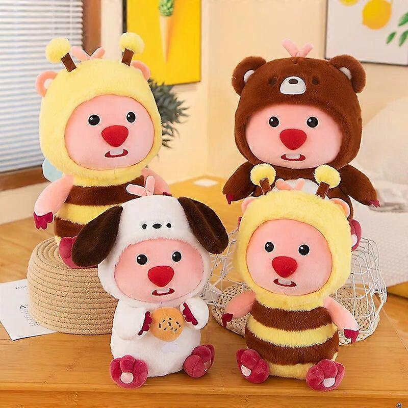 60cm Kawaii Pororo Little Beaver Loopy Plush Toys Cute Bee Bear Dress ...