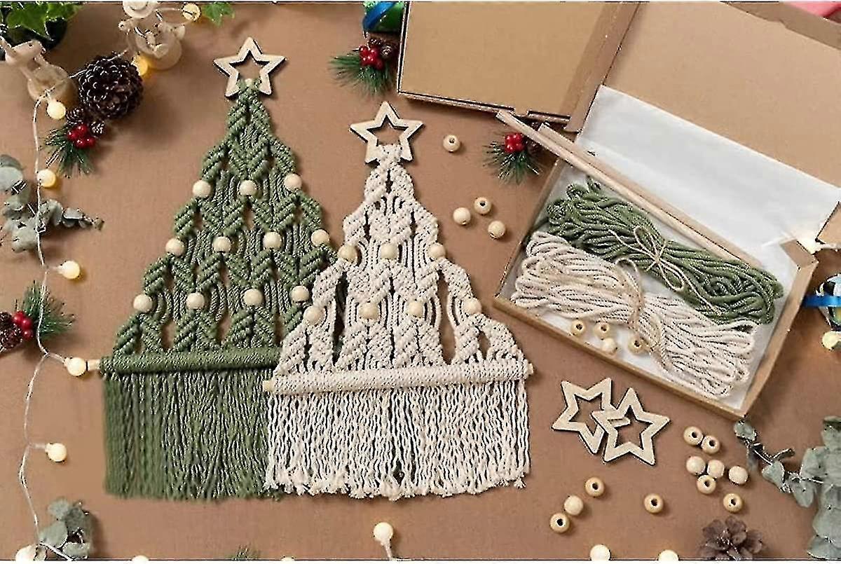 Christmas Tree Diy Kit, Handmade Woven Macrame Christmas Trees Diy Kit ...