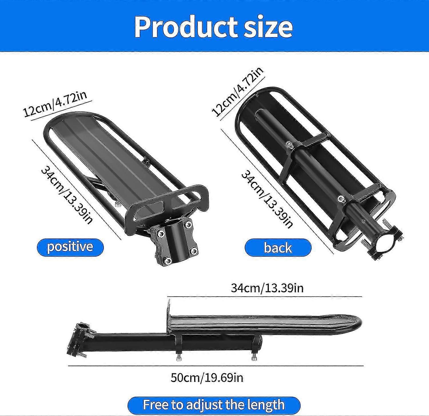Bicycle Rear Rack, Bike Luggage Rack, Universal Adjustable Luggage Rack ...