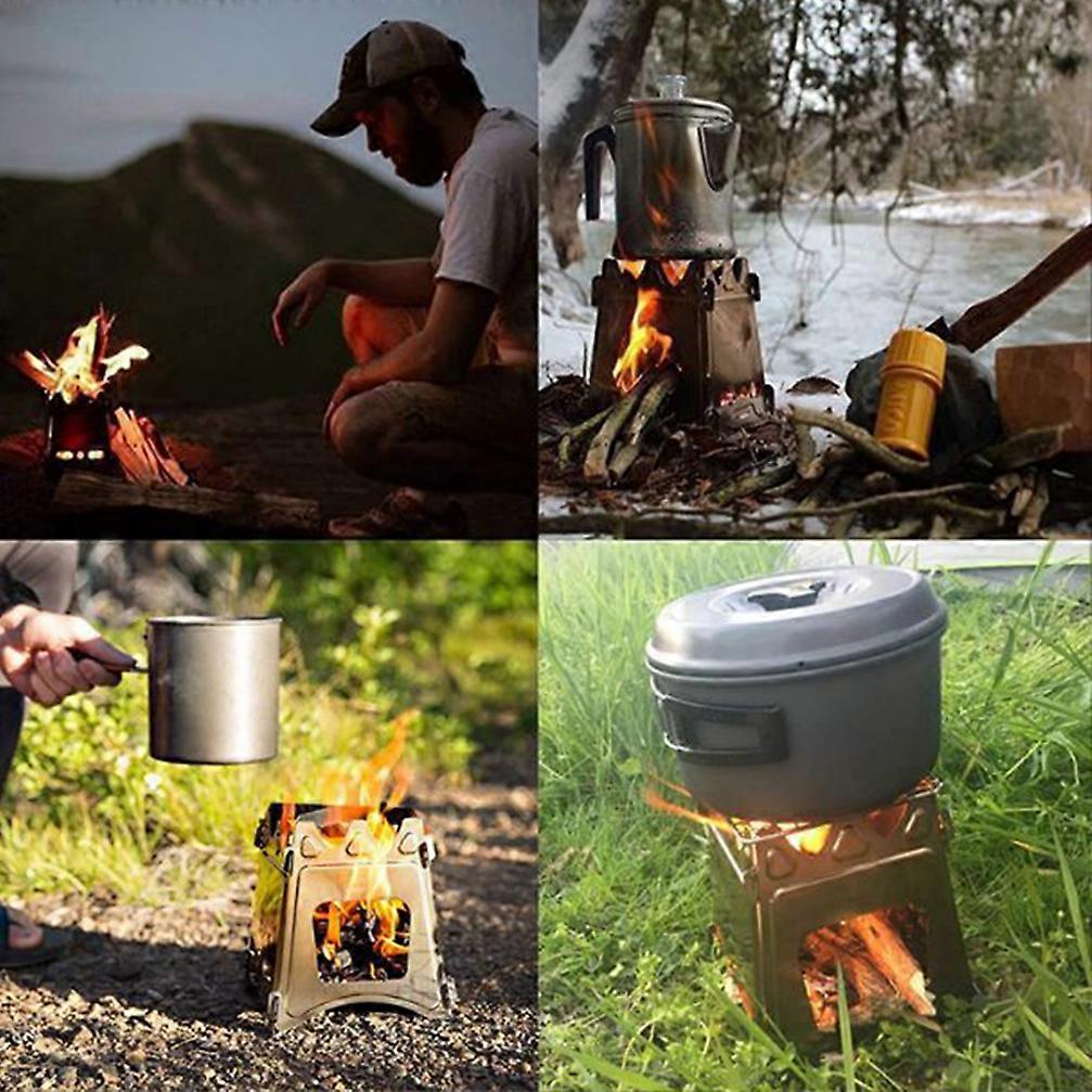 Stainless Steel Wood Stove Portable Simple Stove Outdoor Camping BBQ ...