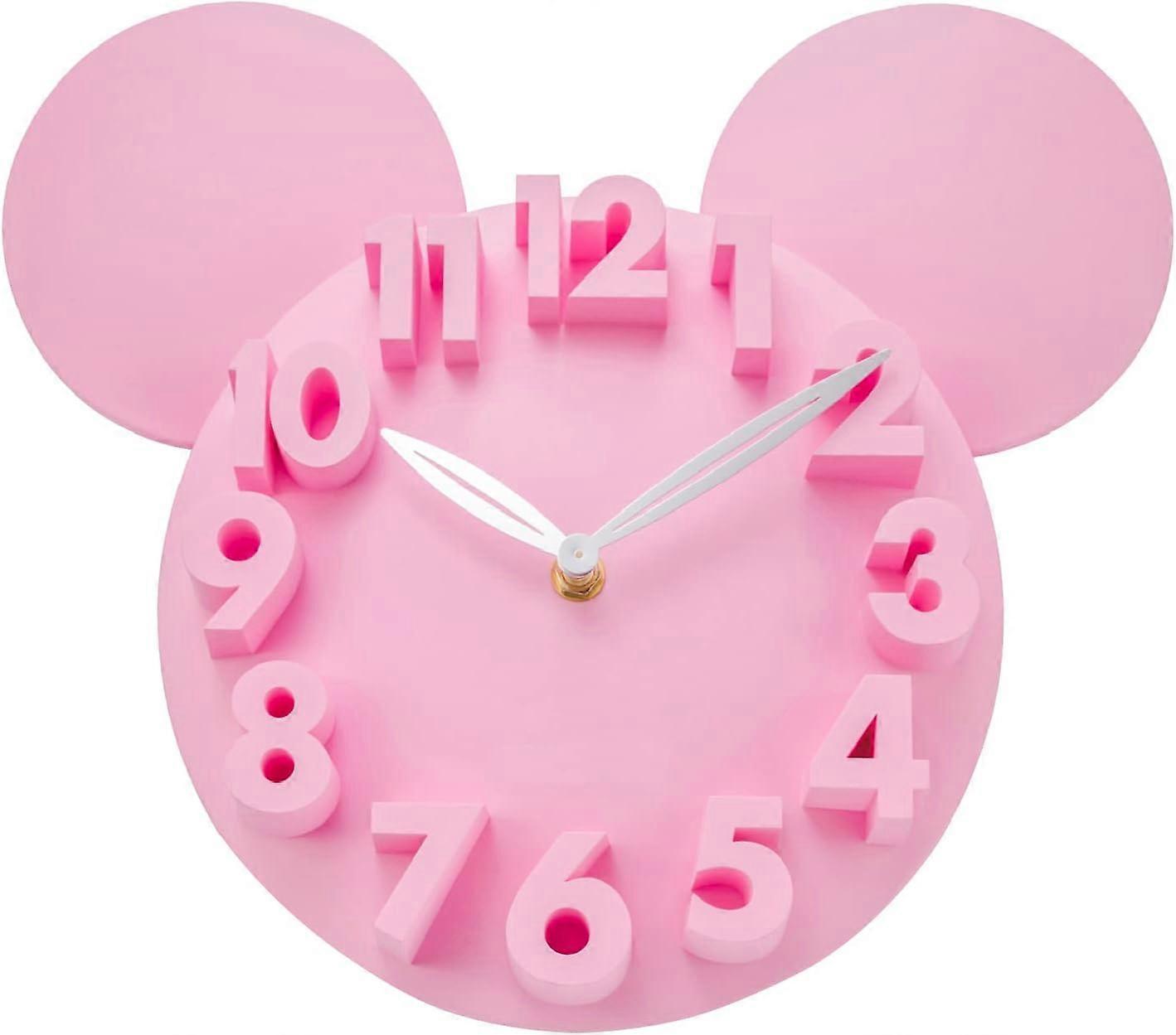 Modern 3D Mickey Mouse Clock Super Cute Black Wall Clocks for Disney ...