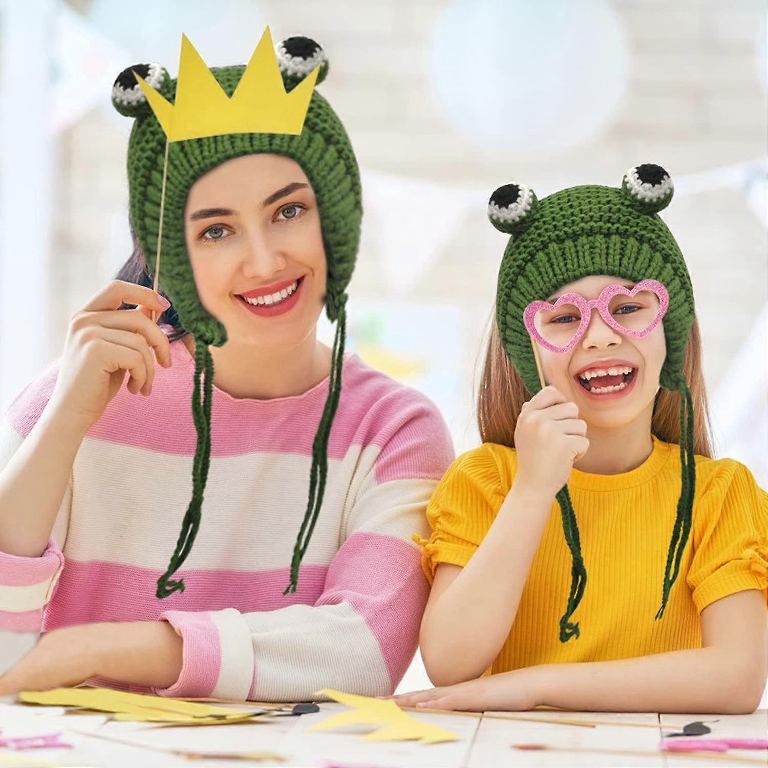 liangnv Frog Hat Beanie Cute Crochet Knitted Frog Hats Caps 3D Big Eyes ...