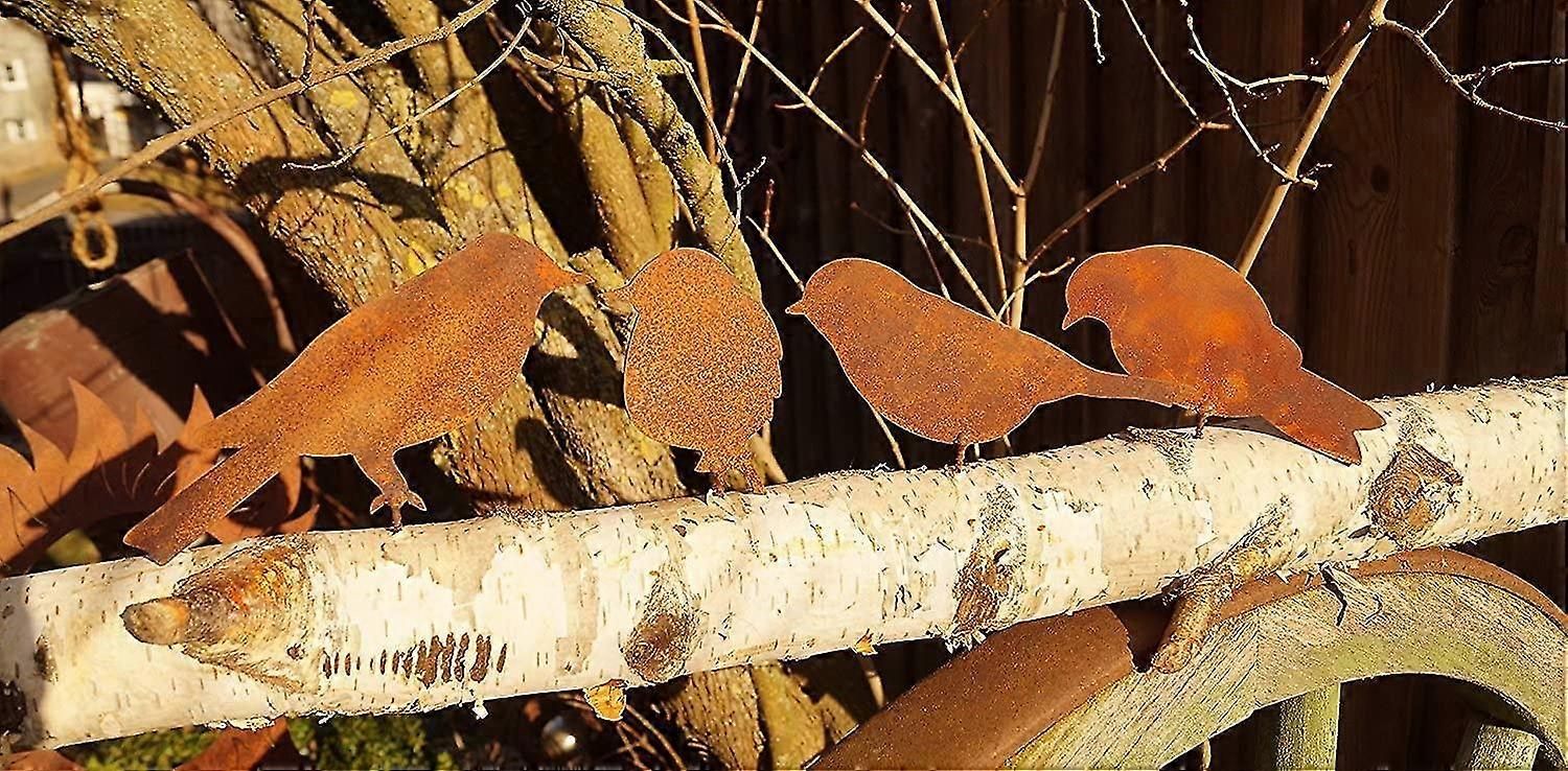Garden Decoration Rust, Rusty Birds With Screw For Screwing Into Wood ...