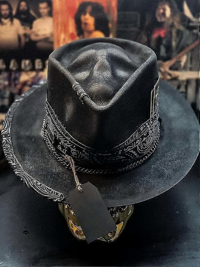 Mens Cowboy Hat Punk Style Western Cowboy Hat Skull Hat | Fruugo UK