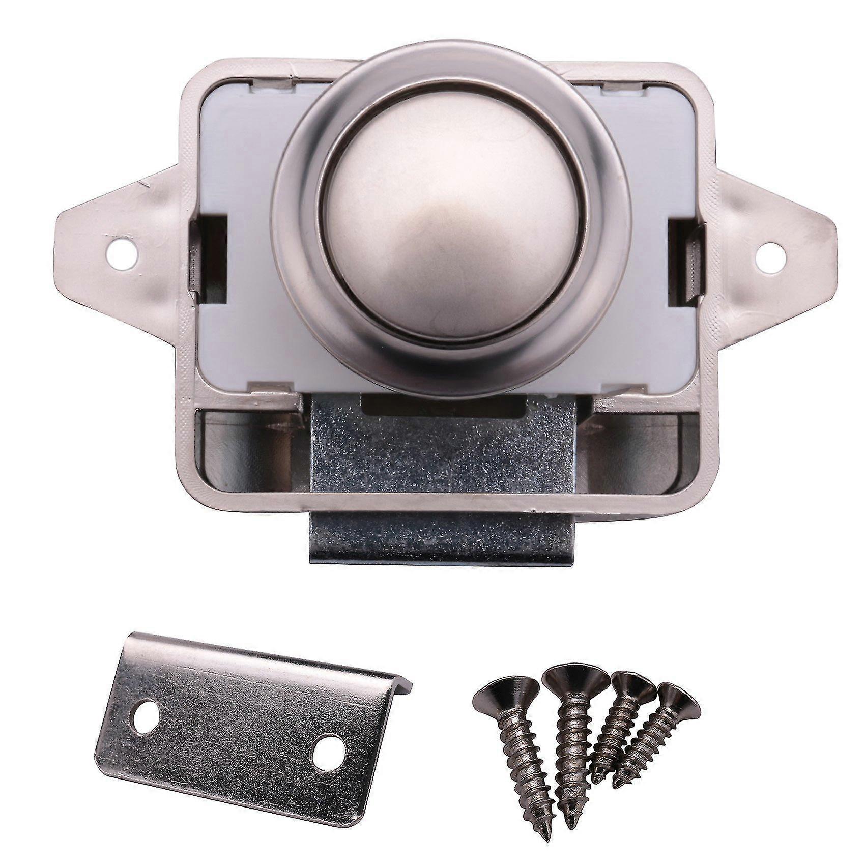 5Pcs 26mm Opening Hole Pearl Nickel Keyless Push Button Cabinet Latch Knob for Caravan Cupboard ...