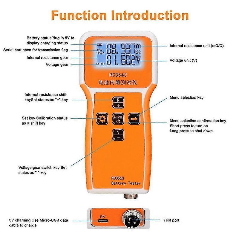 RC3563 Battery Voltage Internal Resistance Tester Trithium Lithium Iron ...