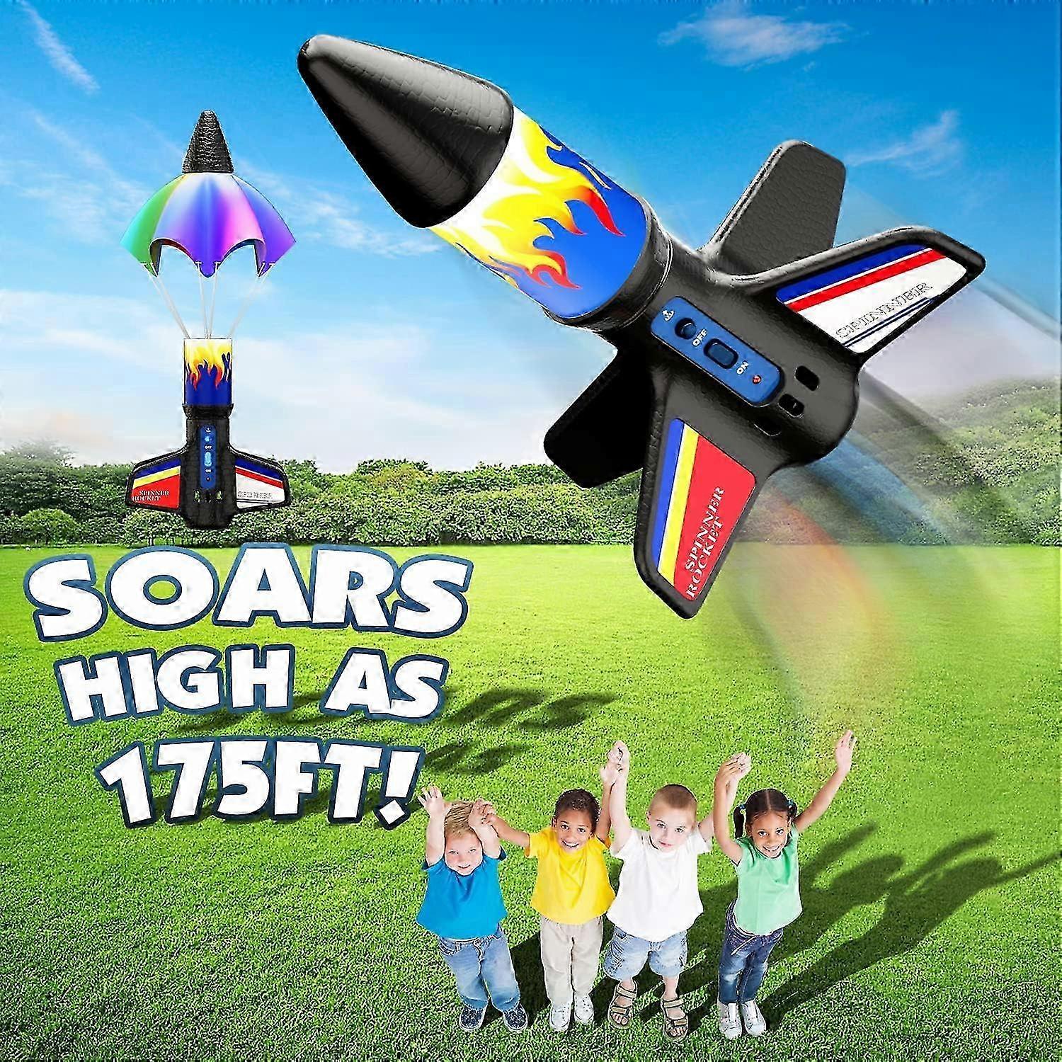 Rocket Launcher for Kids Electric Flying Model Rocket with Parachute ...