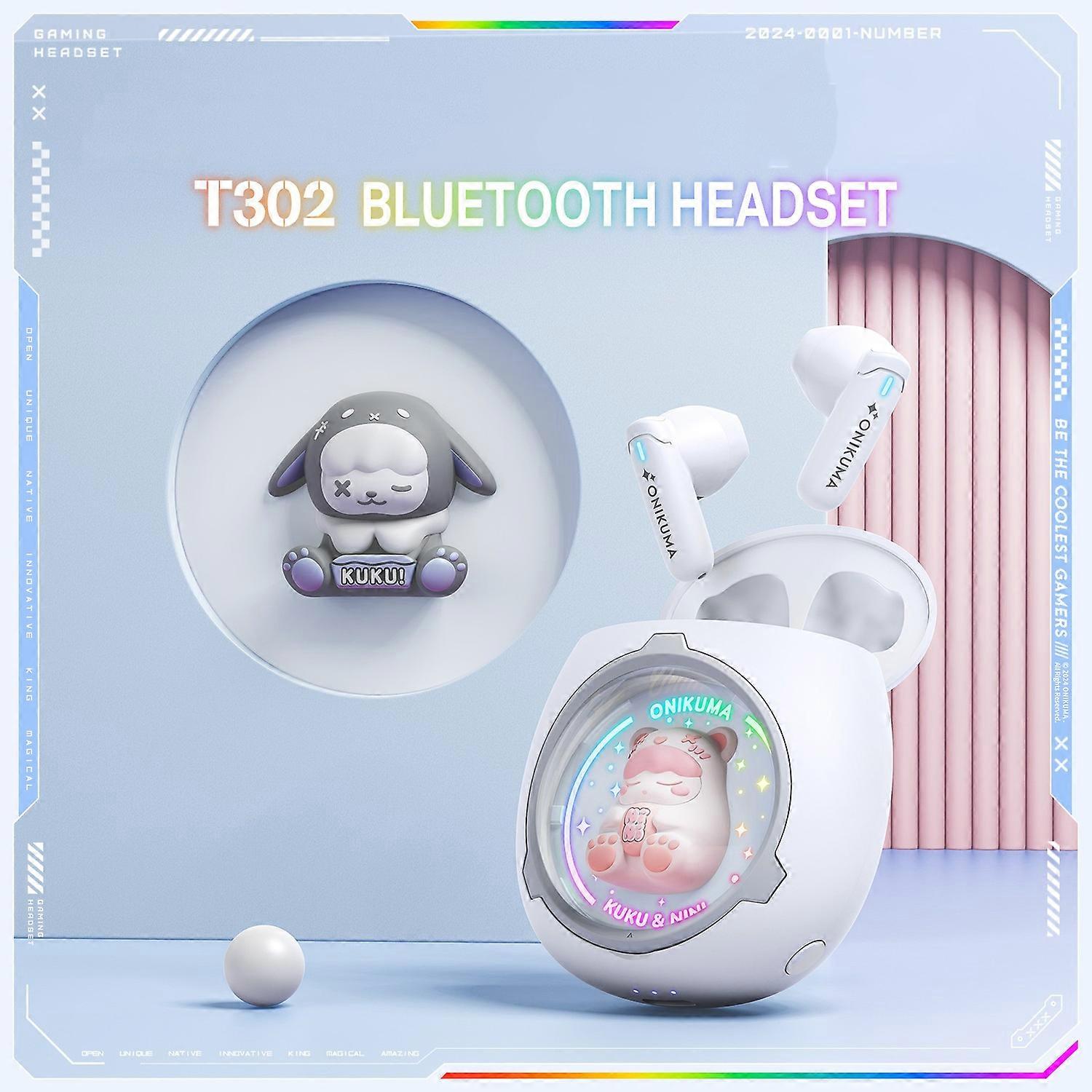 ONIKUMA T302 Cute Space Capsule Bluetooth Headset HiFi Music Wireless Earphones | Fruugo UK