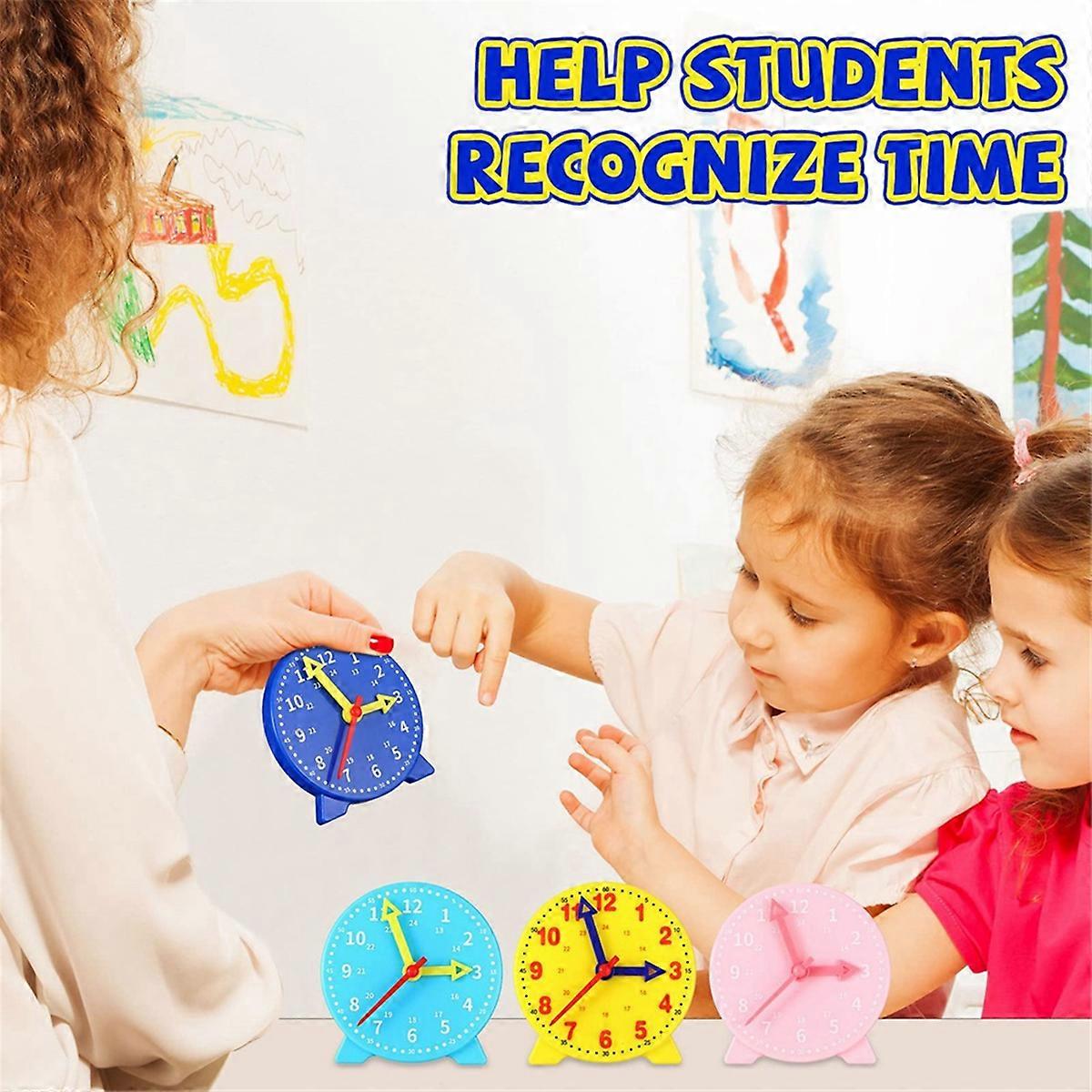 4 Inch Student Learning Clock Time Model, Teacher Gear Clock 24 Hour ...