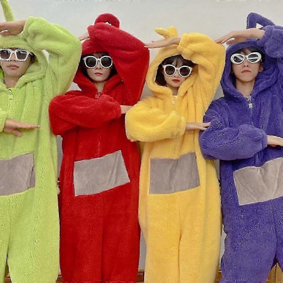 Teletubbies kostýmy Disi Onesies Lala Cosplay Pyžama pro dospělé Pyžama ...