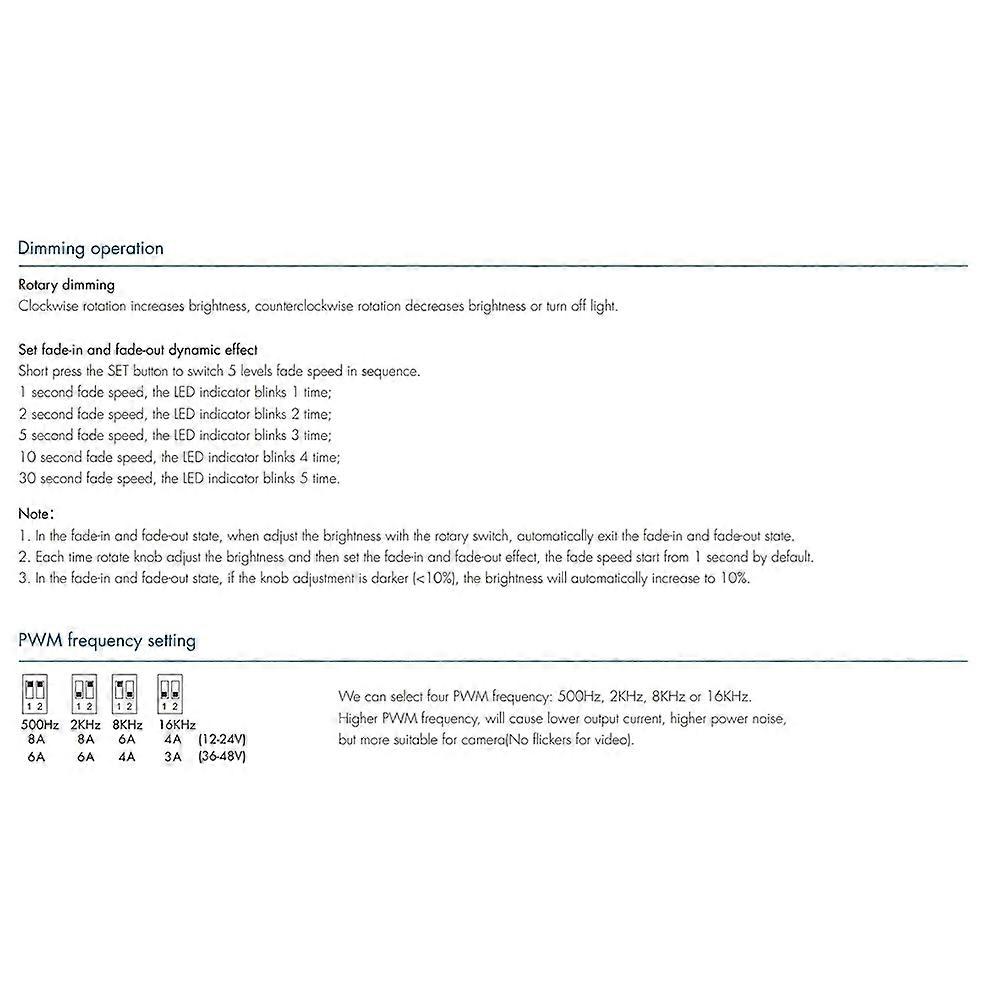 12-48VDC Skydance Rotary LED Dimmer V1-KC 1CHx8A 5 Levels Light ...