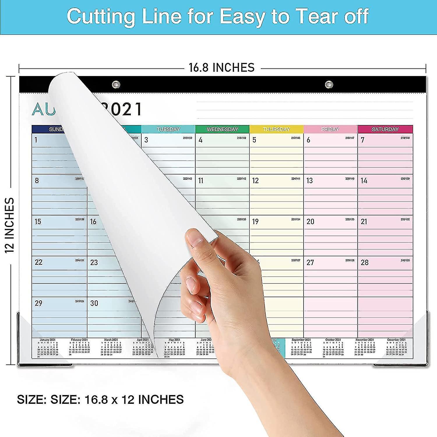 2021-2022 Desk Calendar - 18 Monthly Desk/wall Calendar 2-in-1,16.8" X ...