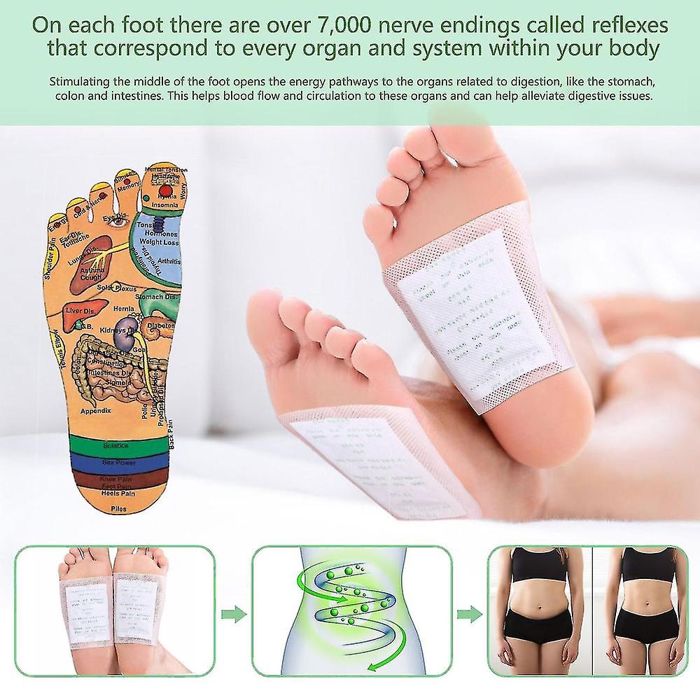 Elaimei 10 Pcs Ginger Foot Pads Bamboo Foot Care For Healthy Body Feet ...