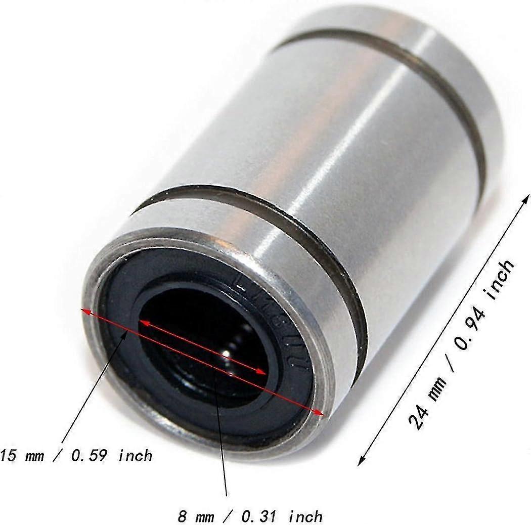 12Pcs LM8UU Linear Bearings for 3D Printer, RepRap Prusa Mendel DIY CNC ...