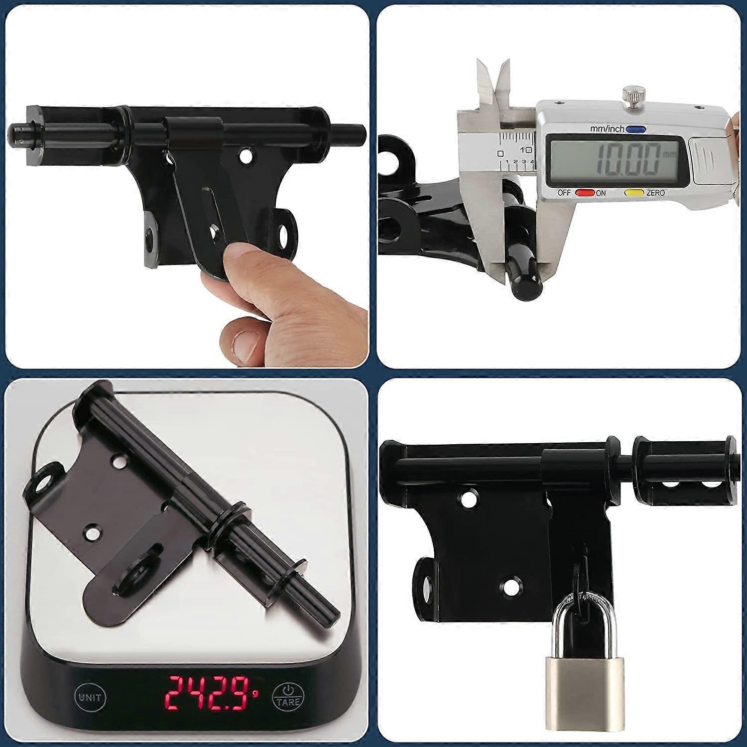 Door Bolt Latch Sliding Door Gate Lock 15cm with Padlock Hole Exterior ...