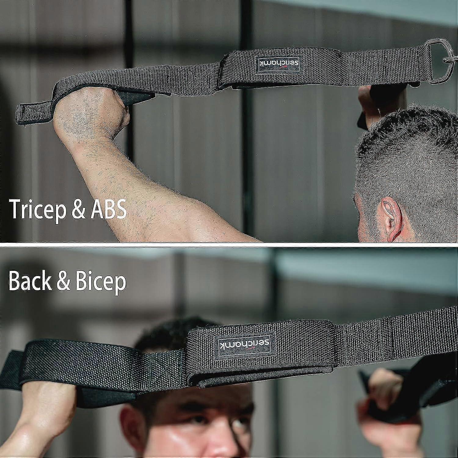 Tricep Rope Cable Attachment For Gym 2 Handles Built In 1 Strap,long ...