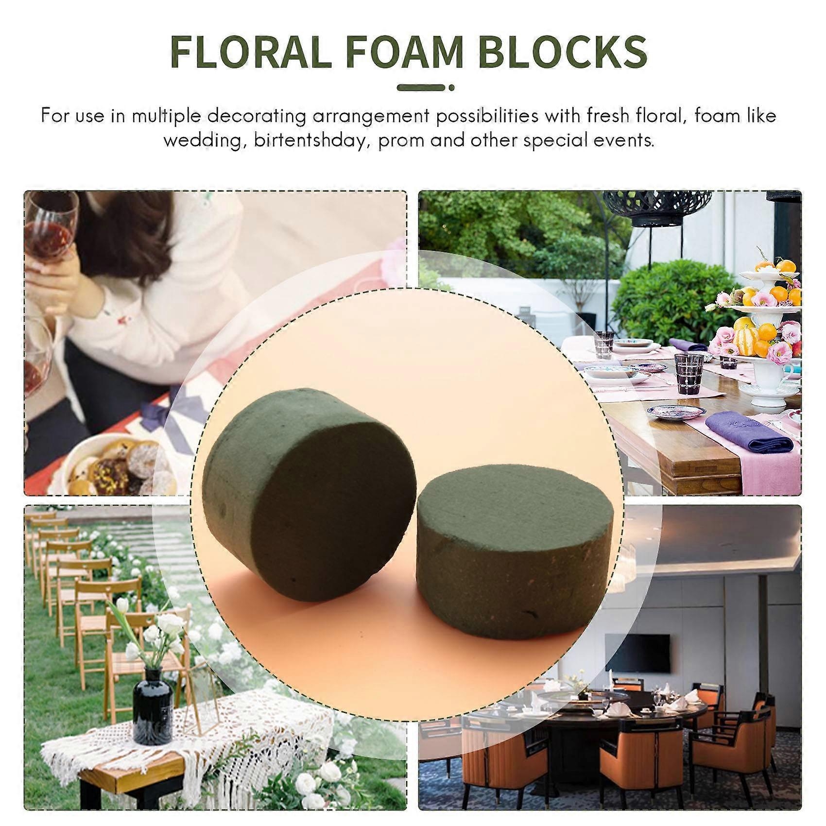 Floral Foam, 15 PCS Round Dry Floral Foam Blocks, Green Styrofoam ...