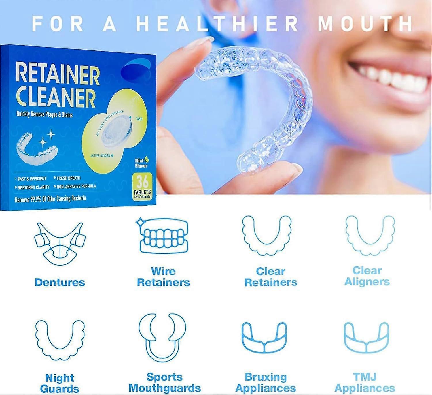 Cleansing Tablets, Teeth Retainer Cleaner, Dentures & Dental Retainer ...
