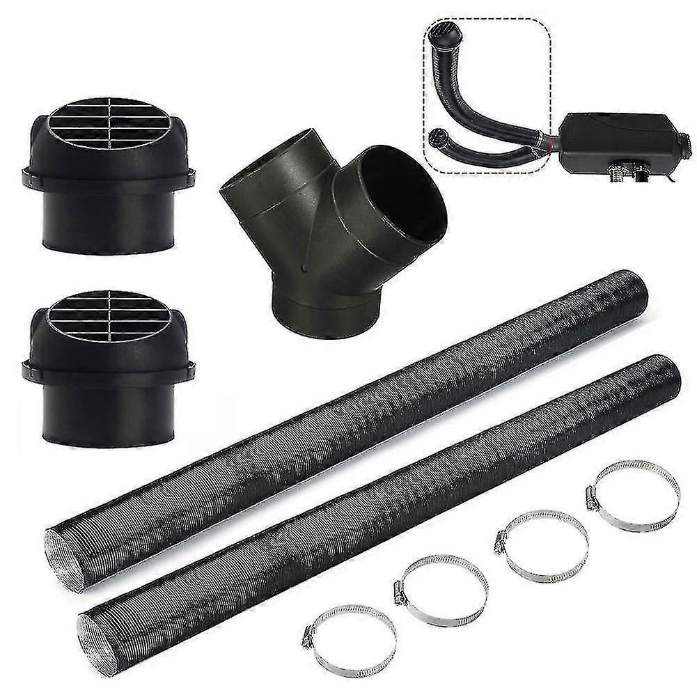 75mm Car Auto Heater Pipe Duct Set - Warm Air Outlet Vent Hose Clips ...