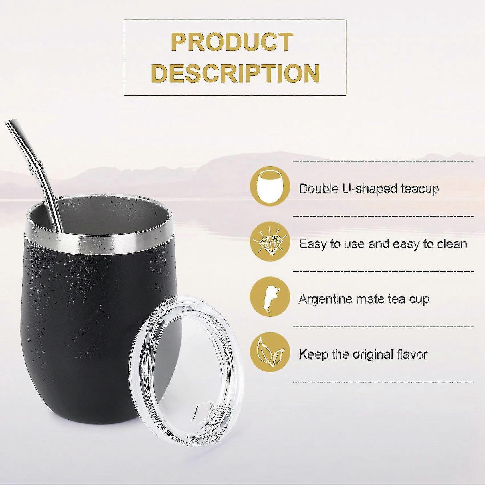 Double-wall Stainless Yerba Gourd Mate Tea Set Water Mate Tea Cup With ...