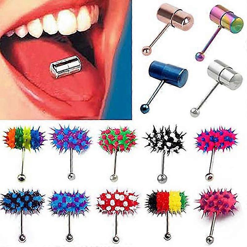 Unisex Cool Punk Hammer Shape Vibrating Tongue Bar Stud Body Piercing ...