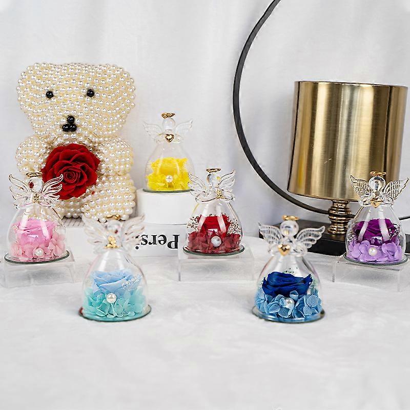 Angel Rose Figurines Angel Gifts for Women, Preserved Real Rose Glass ...