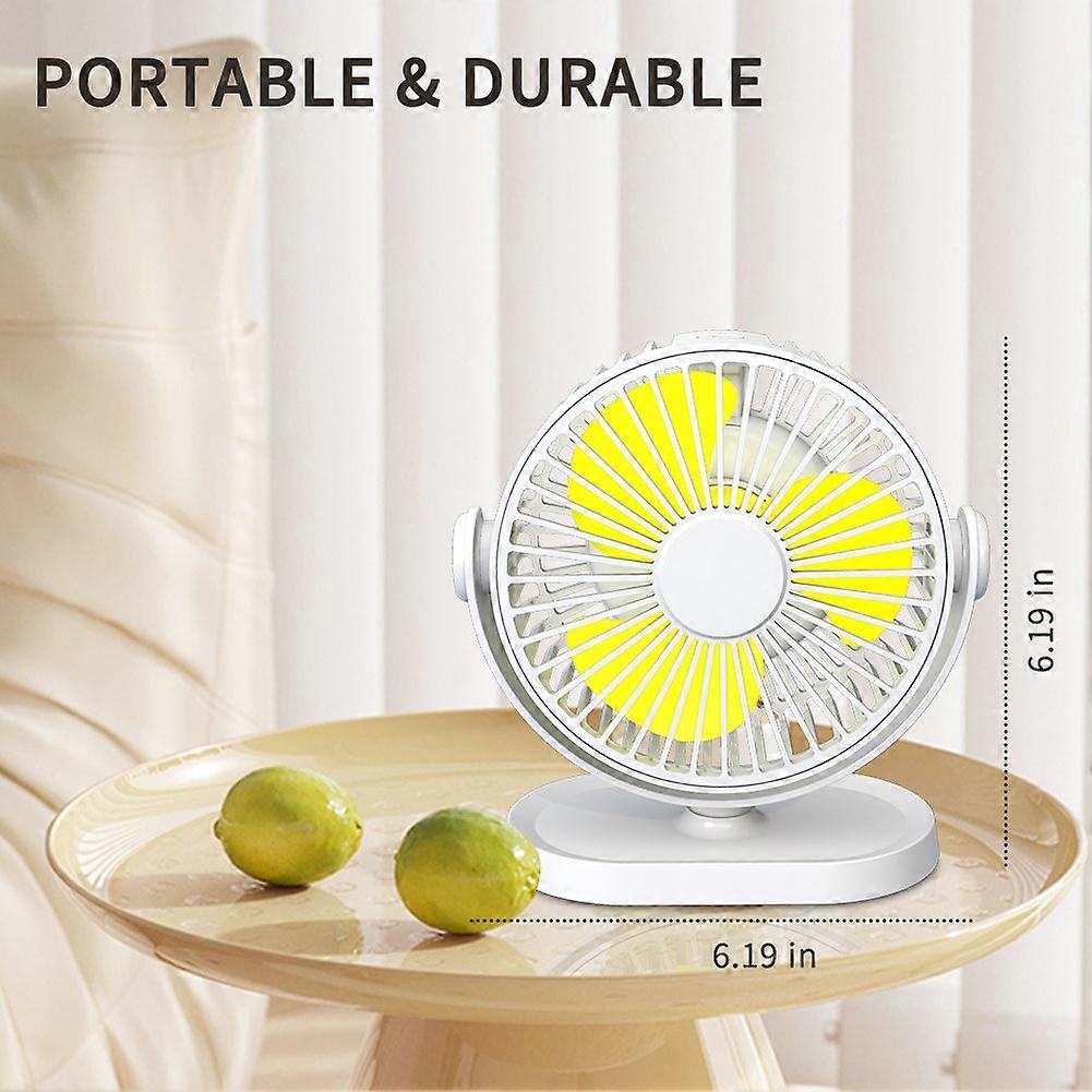Small USB Fan, Quiet White, 3 Speed Adjustable, USB Powered, 360 ...