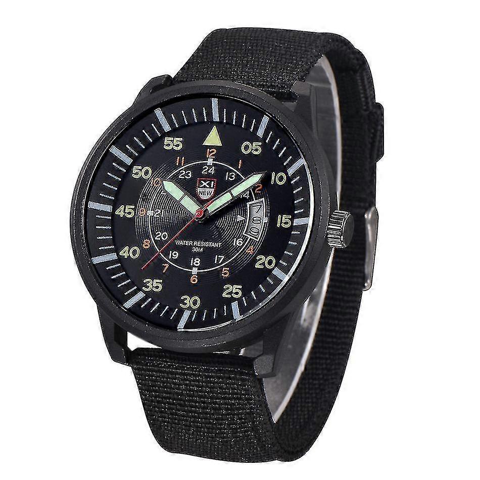Military Mens Quartz Army Watch Black Dial Date Luxury Sport Wrist ...