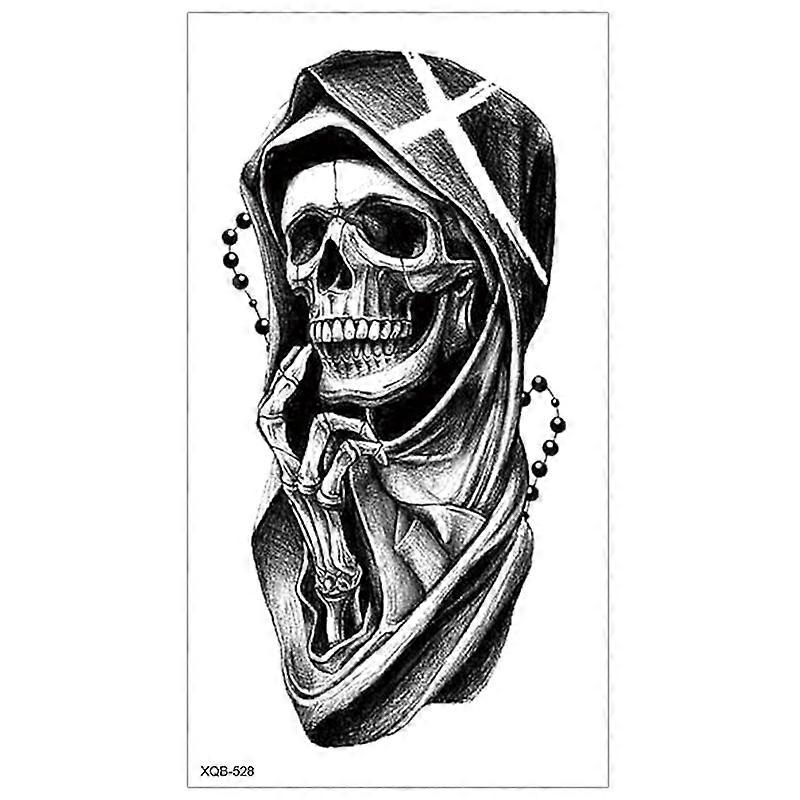 Skeleton Fake Tattoos Skeleton King Dead Warrior Mens Womens Temporary