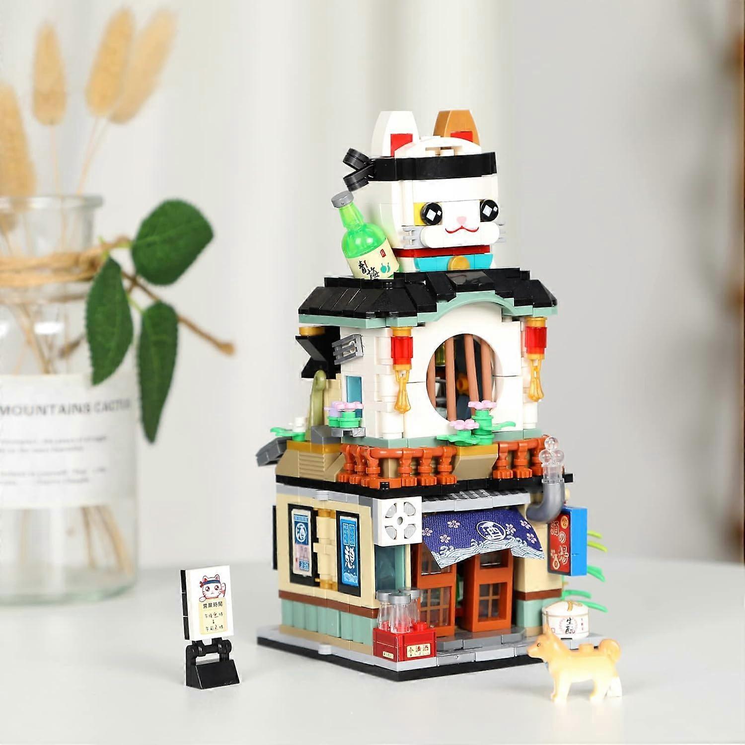 Japanese Street View Mini Building Blocks, MOC Creative Model Set ...