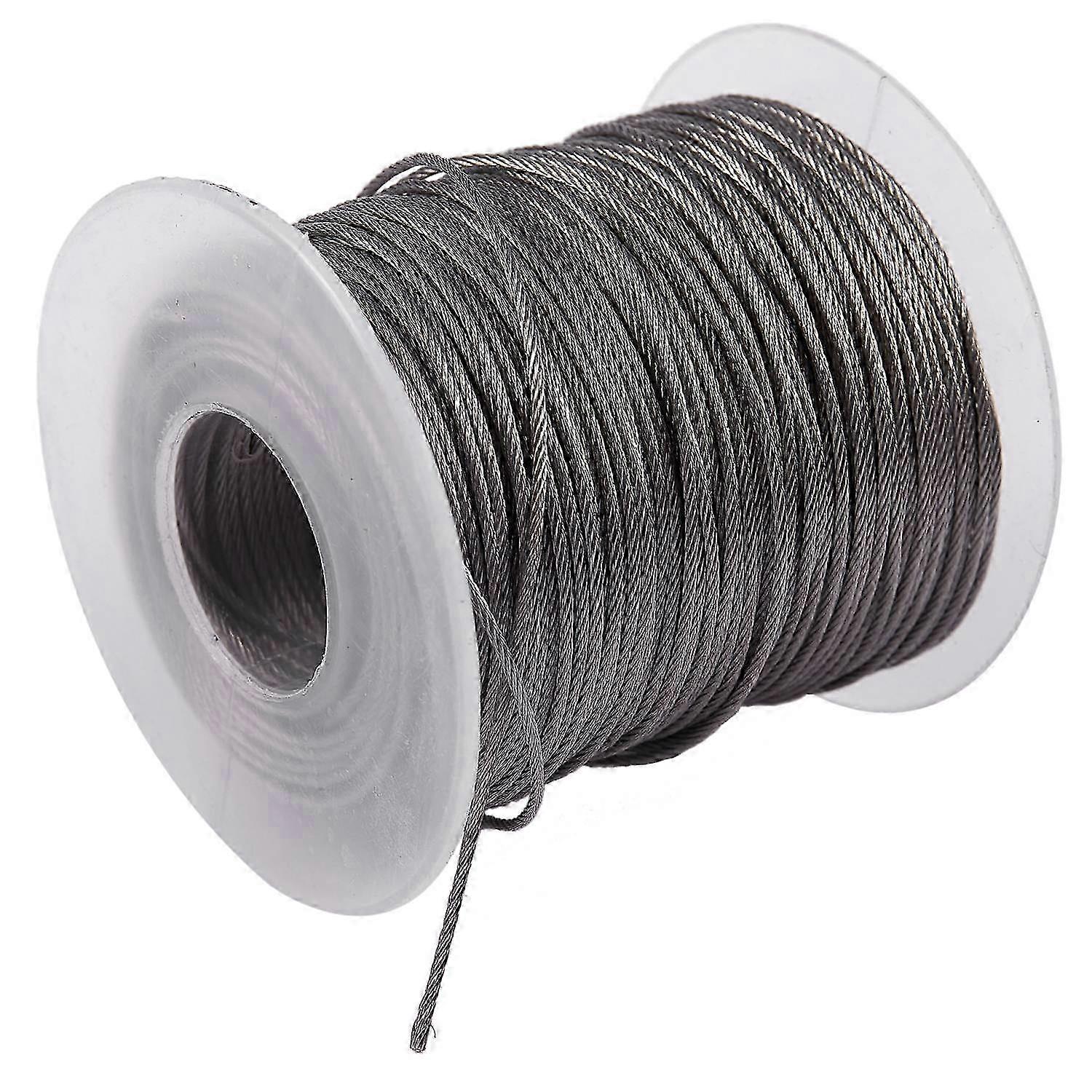 Hoisting Lifting 7x7 1mm Dia Stainless Steel Flexible Wire Rope 177ft ...