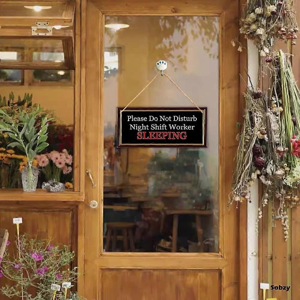 Night Shift Worker Sleeping Sign - Do Not Disturb Hanging Plaque Door ...