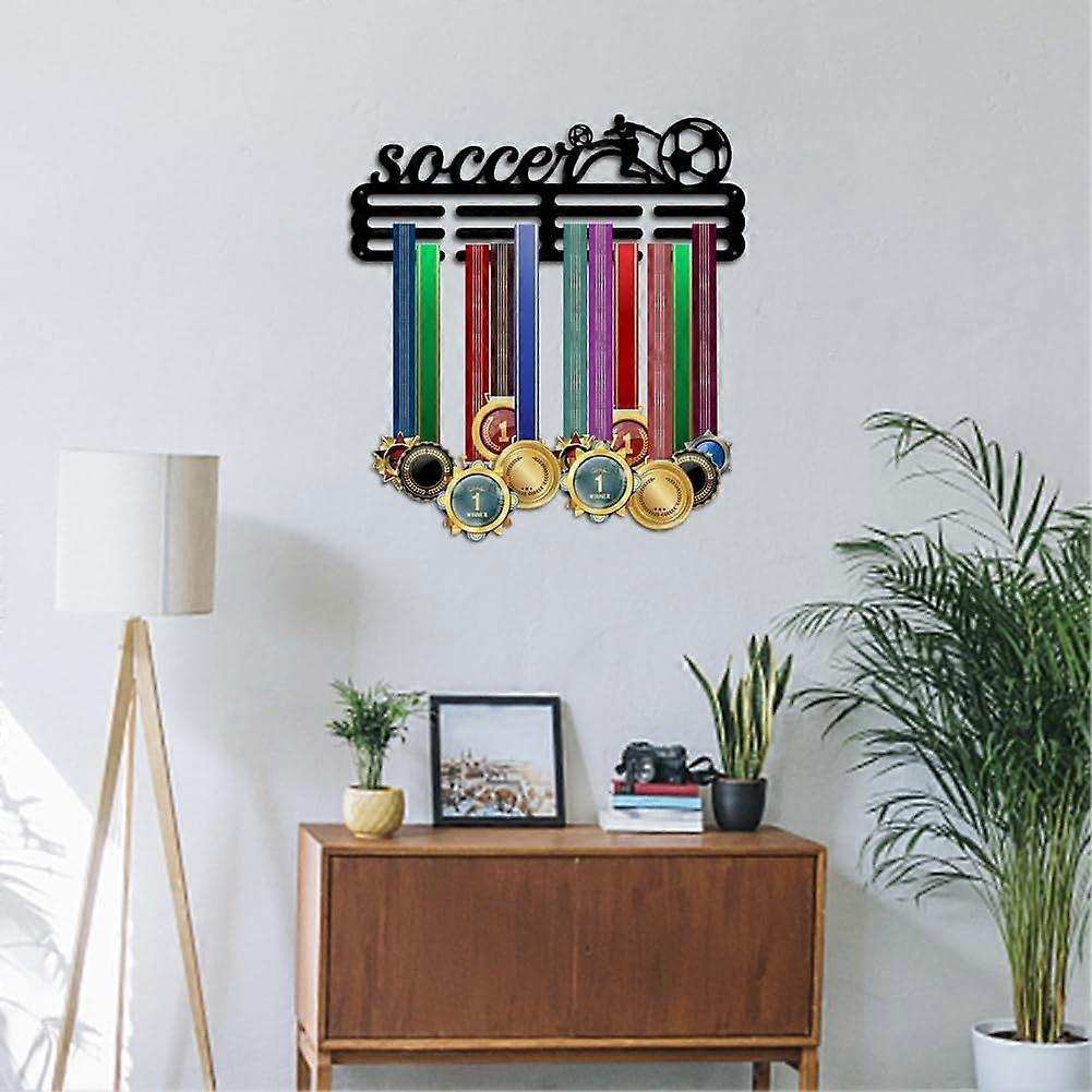 Soccer Medal Hanger Football Medal Display Sports Ribbon Holder Ball ...