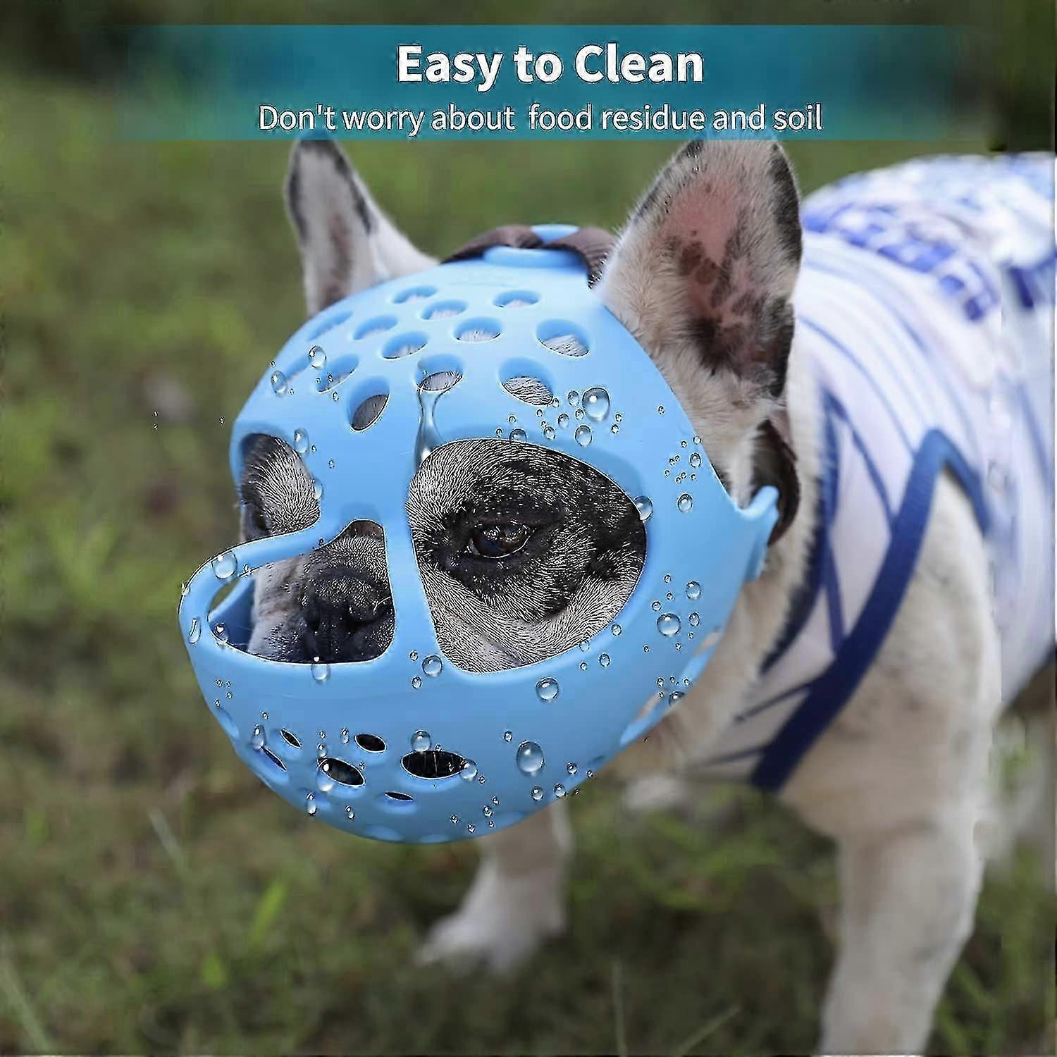 Short Snout Dog Muzzle,soft Silicone Adjustable Breathable Bulldog ...