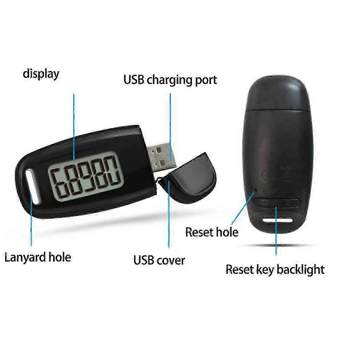 Simple Step Counter,walking 3d Pedometer With Rechargeable Battery ...