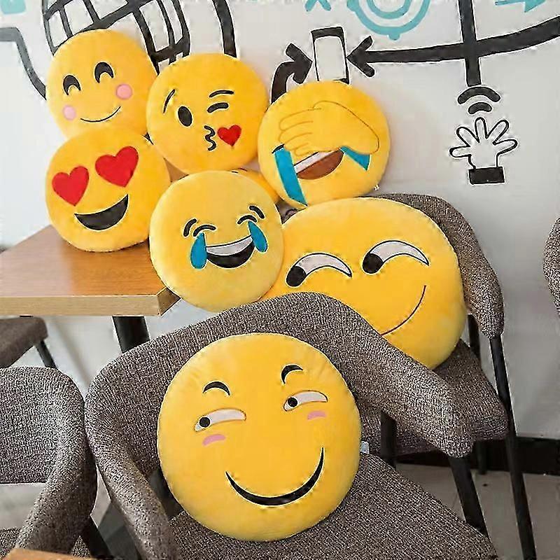 32CM Cute Kawaii Emoticons Round Plush Pillow Soft and Creative Gift ...