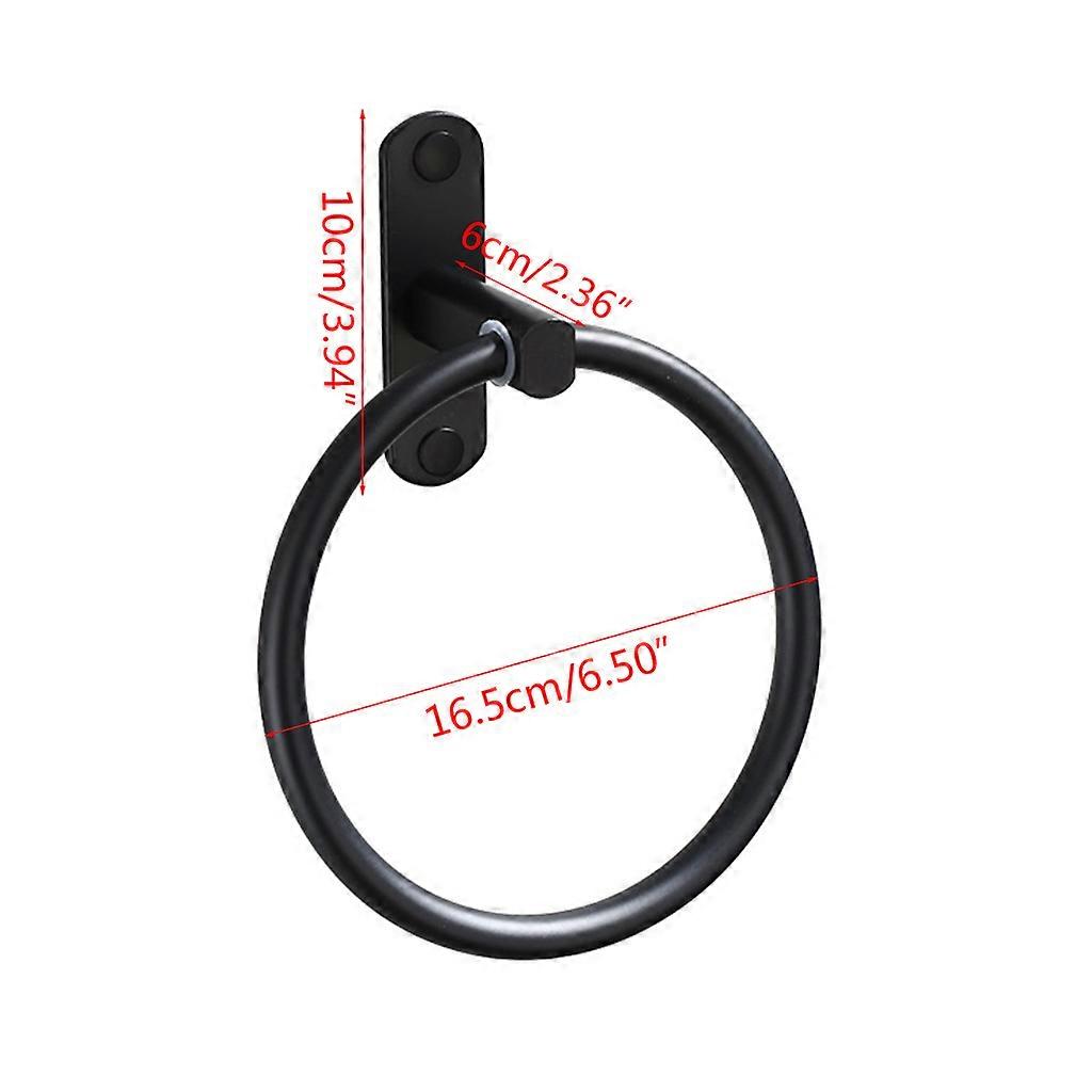 Wall Mounted Round Towel Holder Retro Black Towel Ring Wall Hanging ...