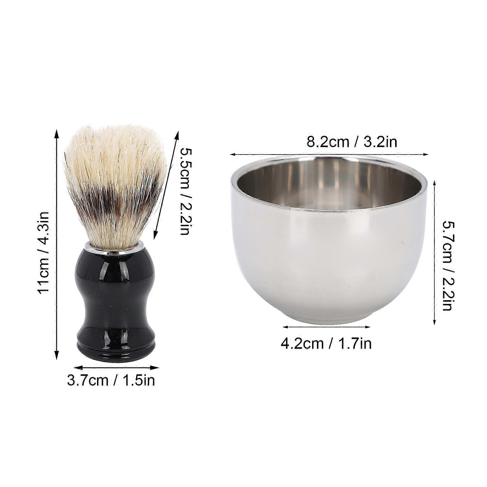 4pcs Shaving Brush Set Men Shaving Soap Brush Stainless Steel Shaving ...