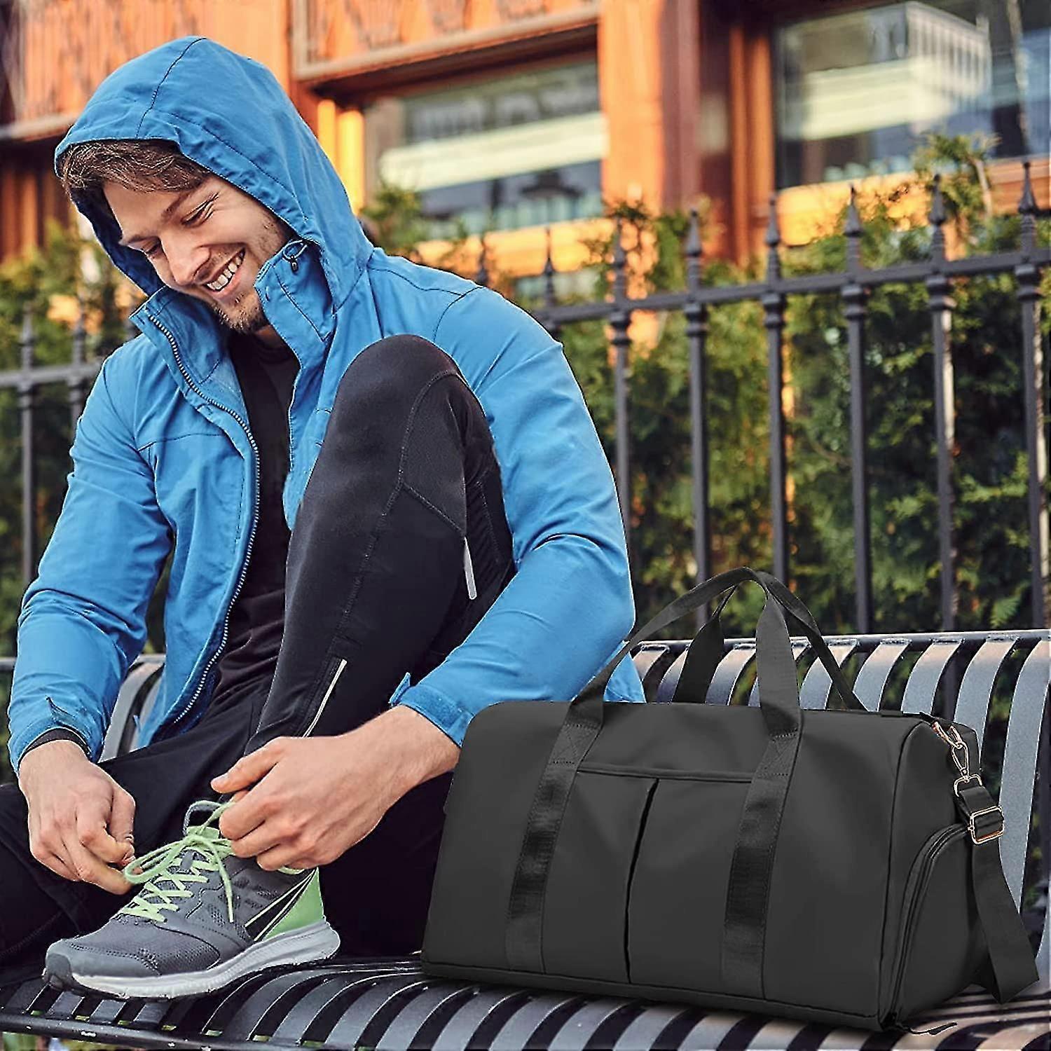 Sports Gym Bag Shoe Compartment Waterproof Dry And Wet Separation Bag (black) | Fruugo NO