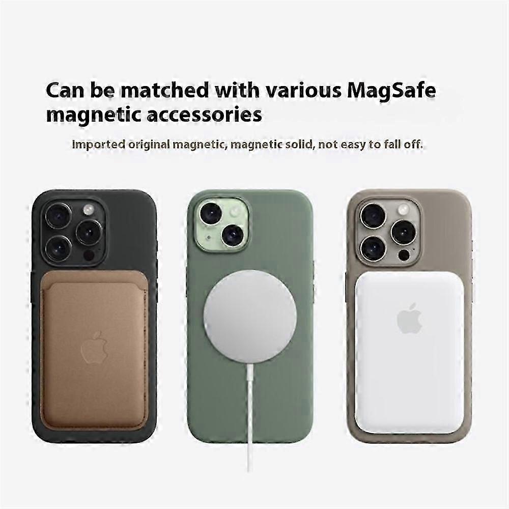 For iPhone 15 Pro Case Compatible with MagSafe Liquid Silicone Phone Back Cover [Induction ...