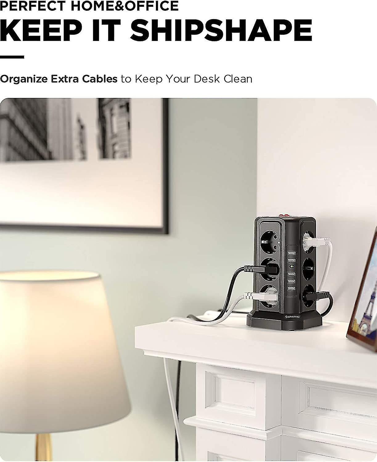 12 Way Socket Tower And 5 Usb Multi-socket Socket Strip Surge ...