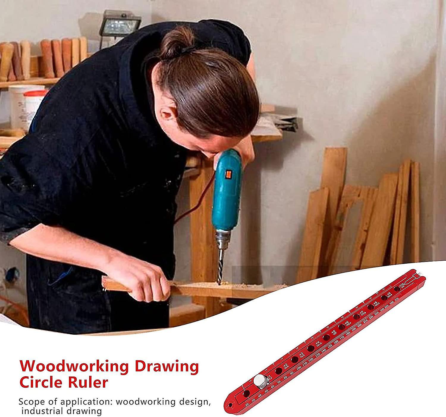 Woodworking Drawing Circle Ruler, 340mm Extended Circle Ruler Circular ...