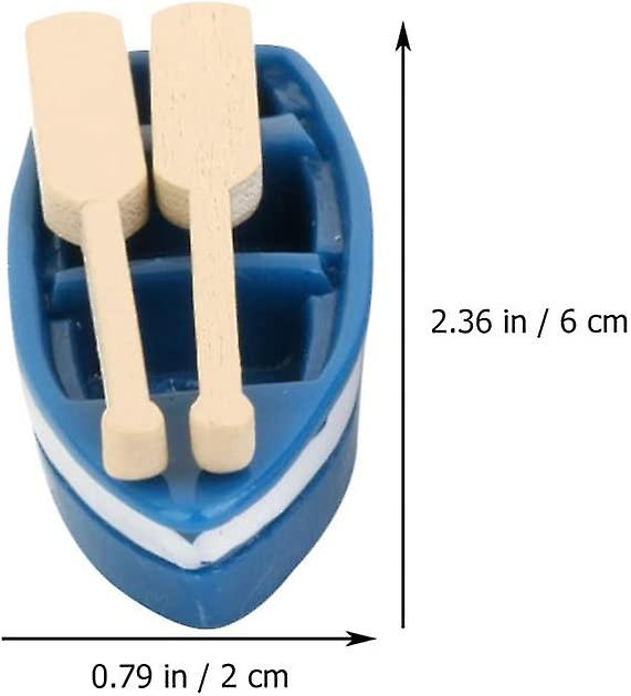 5 Sets Of Miniature Dollhouse Boat With Oars Figurines Canoe Models ...