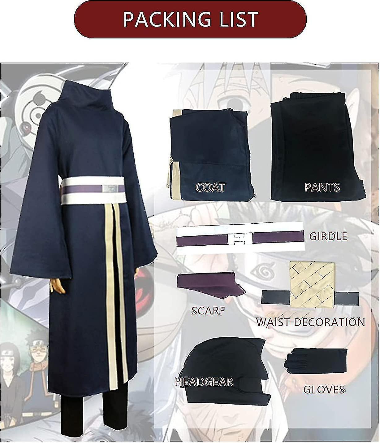 Naruto Uchiha Obito Cosplay Anime Costume Halloween Party Uniform Suits ...