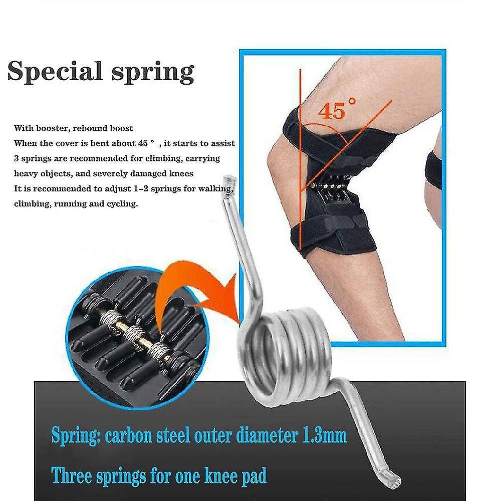 Power Knee Support Brace Spring Knee Brace, 1pair Patella Booster ...