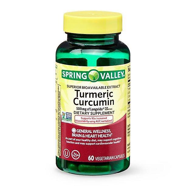 Spring Valley Turmeric Curcumin Vegetarian Capsules, 500 Mg, 60 Count ...