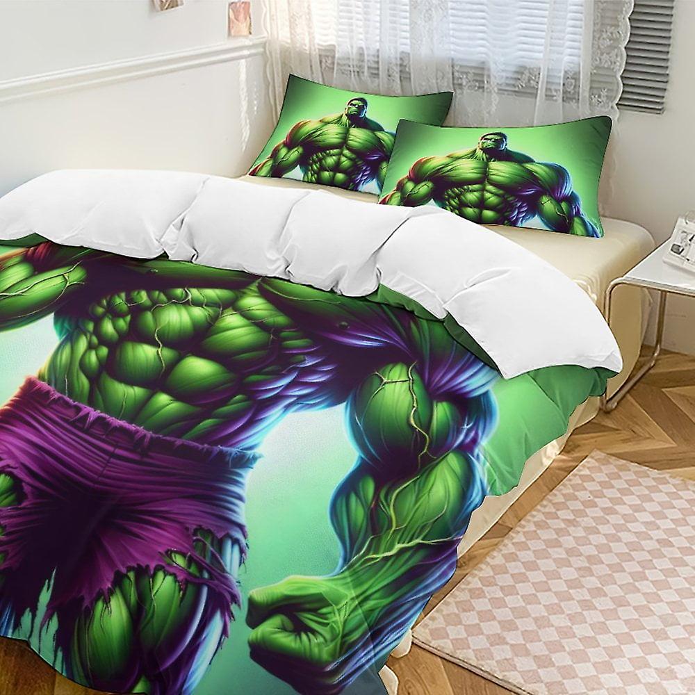 Green Hulk Bedding Sets Cute Bed Cover Anime Cartoon 3D Printed ...