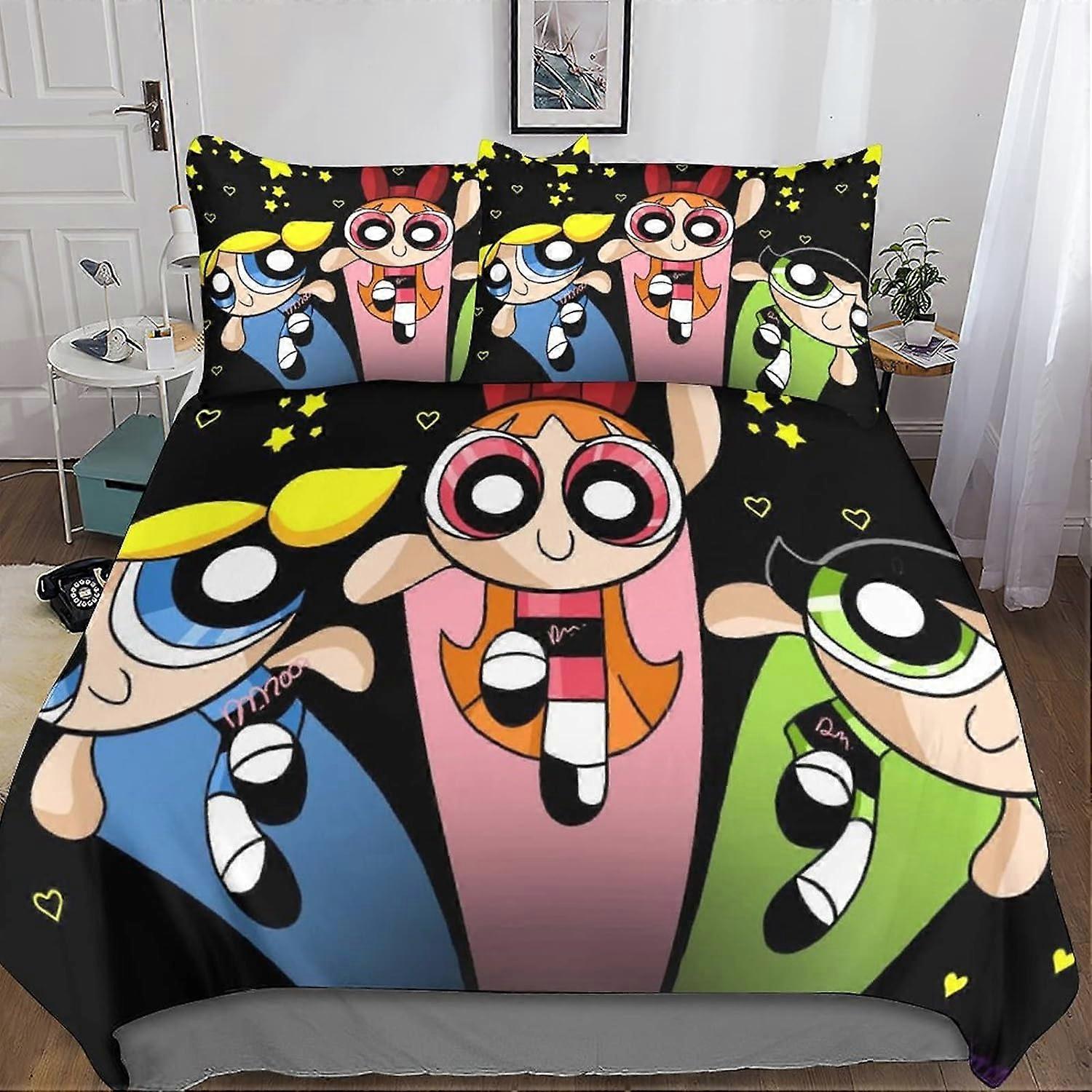 Powerpuff Girls Duvet Cover 3D Bedding Sets for Adult Kids, Microfiber ...