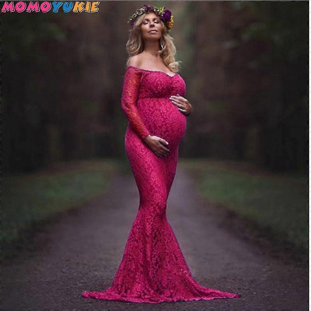 Jwl-sexy Shoulderless Maternity Dresses Photoshoot Ruffles Pregnancy ...