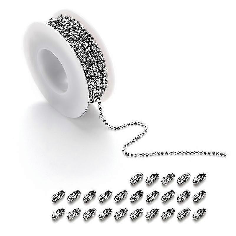 10m Stainless Steel Ball Chains Necklace With 20pcs Connectors Clasps ...